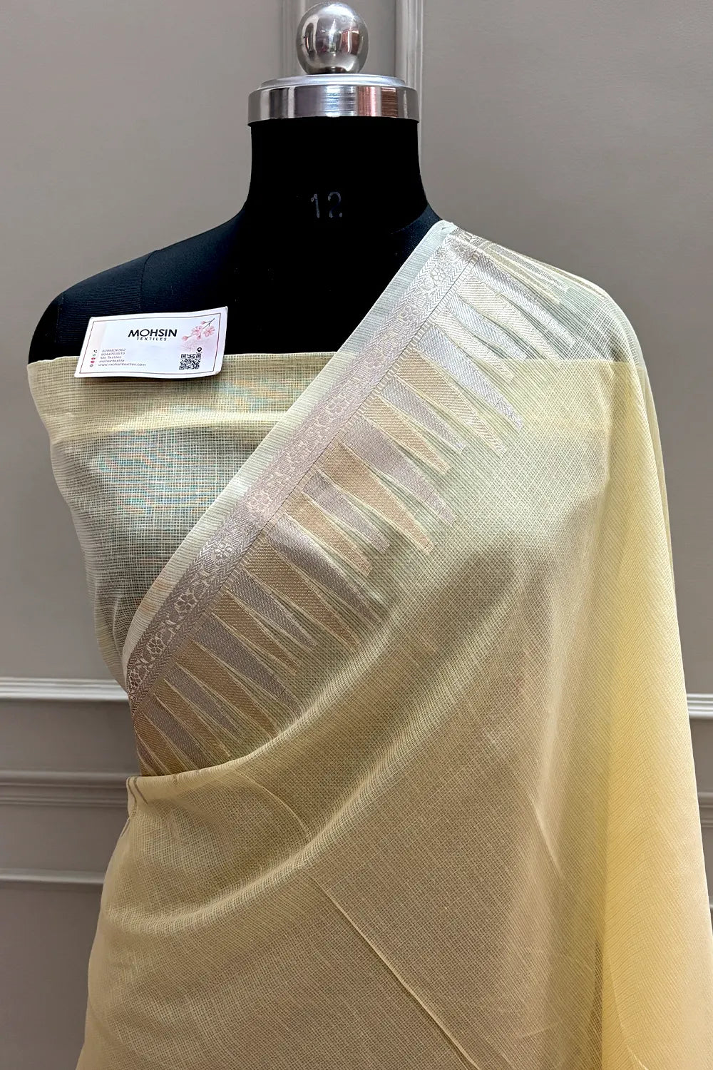 Yellow Plain Moonga Check Silk Saree – Mohsin Textiles