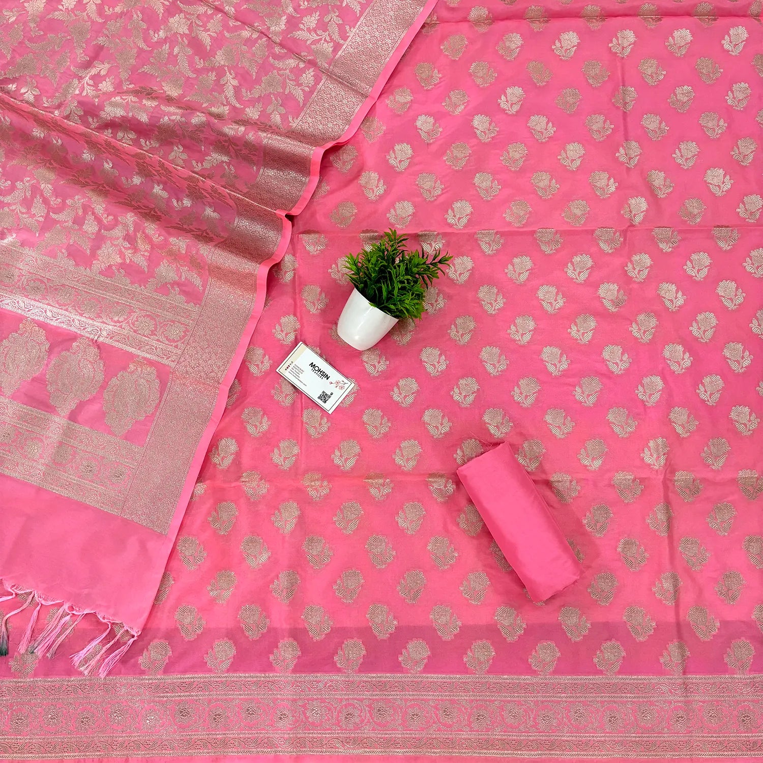 Baby Pink Shringar Katan Silk Banarasi Suit – Mohsin Textiles