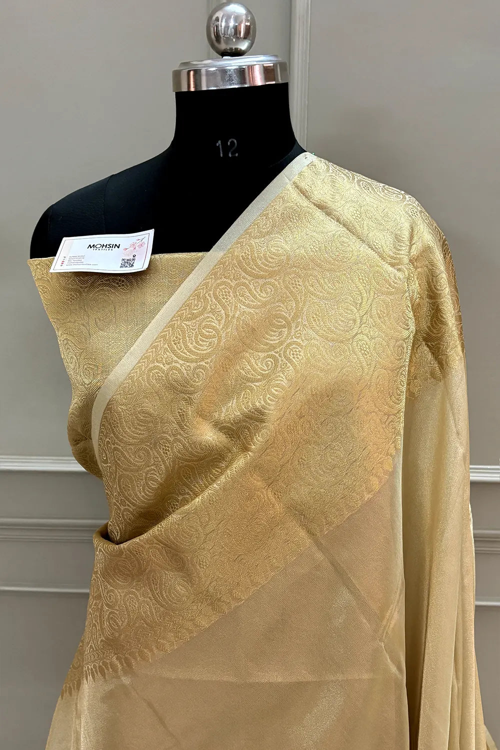 Gold Zari Tissue Silk Banarasi Saree – Mohsin Textiles