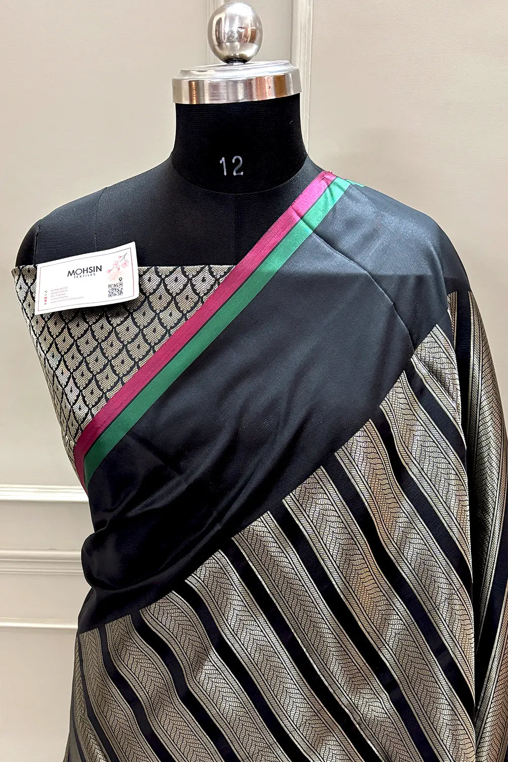 Nita Ambani Black Zari Banarasi Silk Saree – Mohsin Textiles