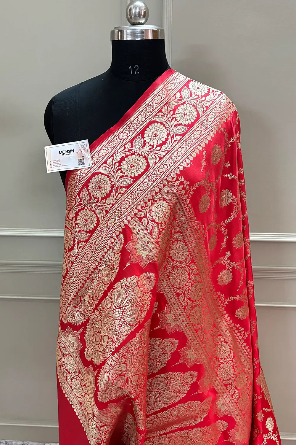 Peach Murmuri Jaal Katan Silk Banarasi Saree – Mohsin Textiles
