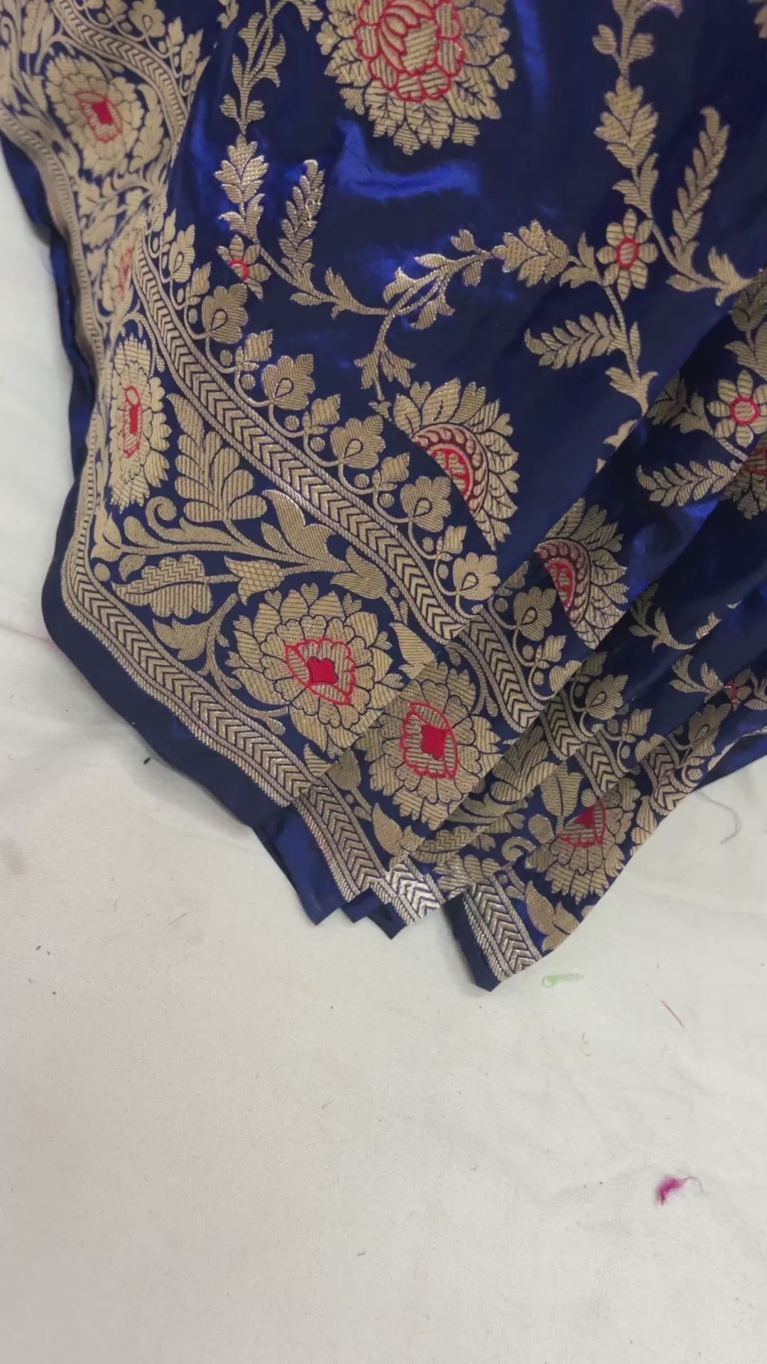 Nita Ambani Royal Blue Handloom Katan Silk Banarasi Saree – Mohsin Textiles