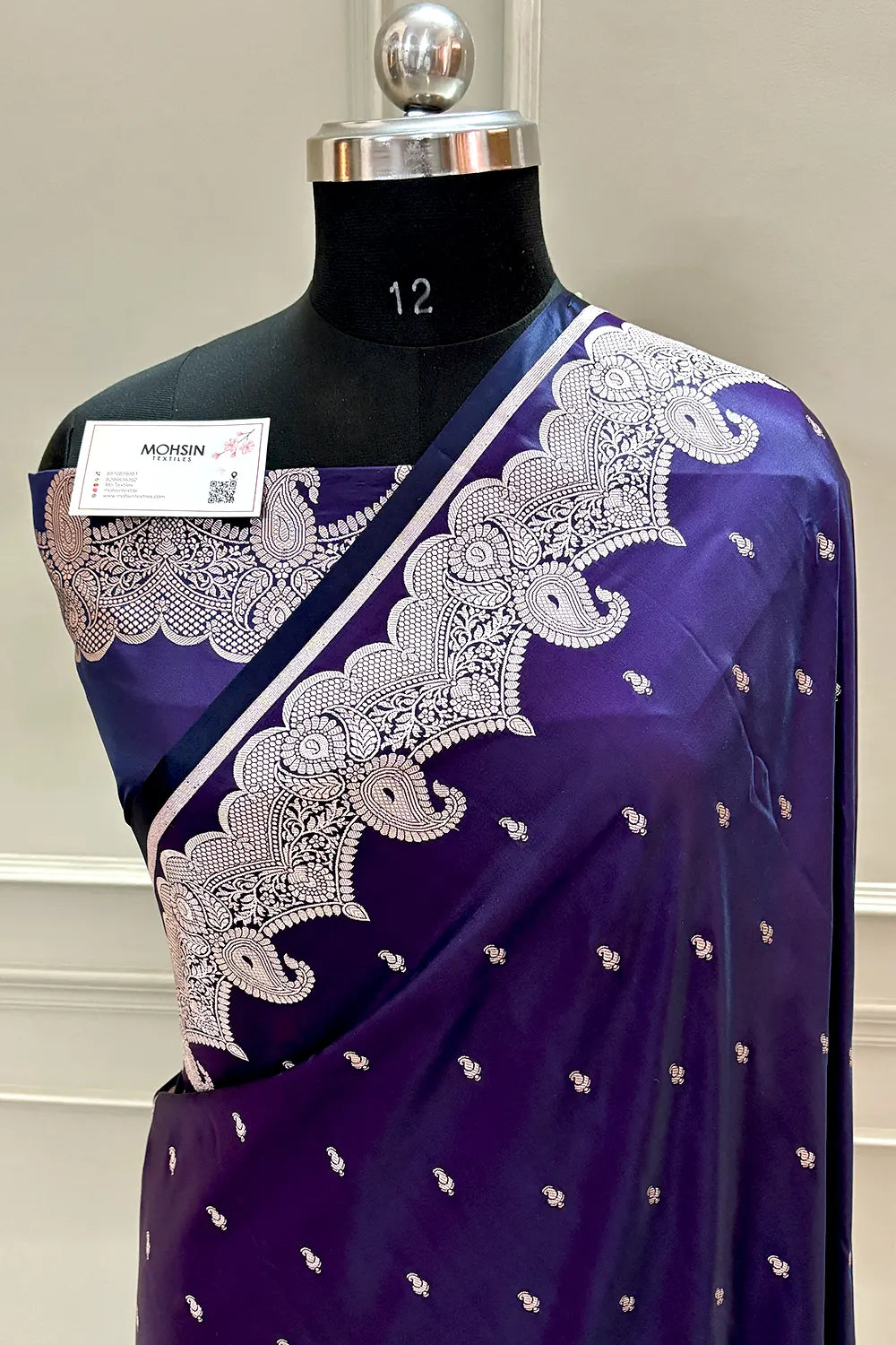 Royal Purple Deepak Buti Katan Silk Banarasi Saree – Mohsin Textiles